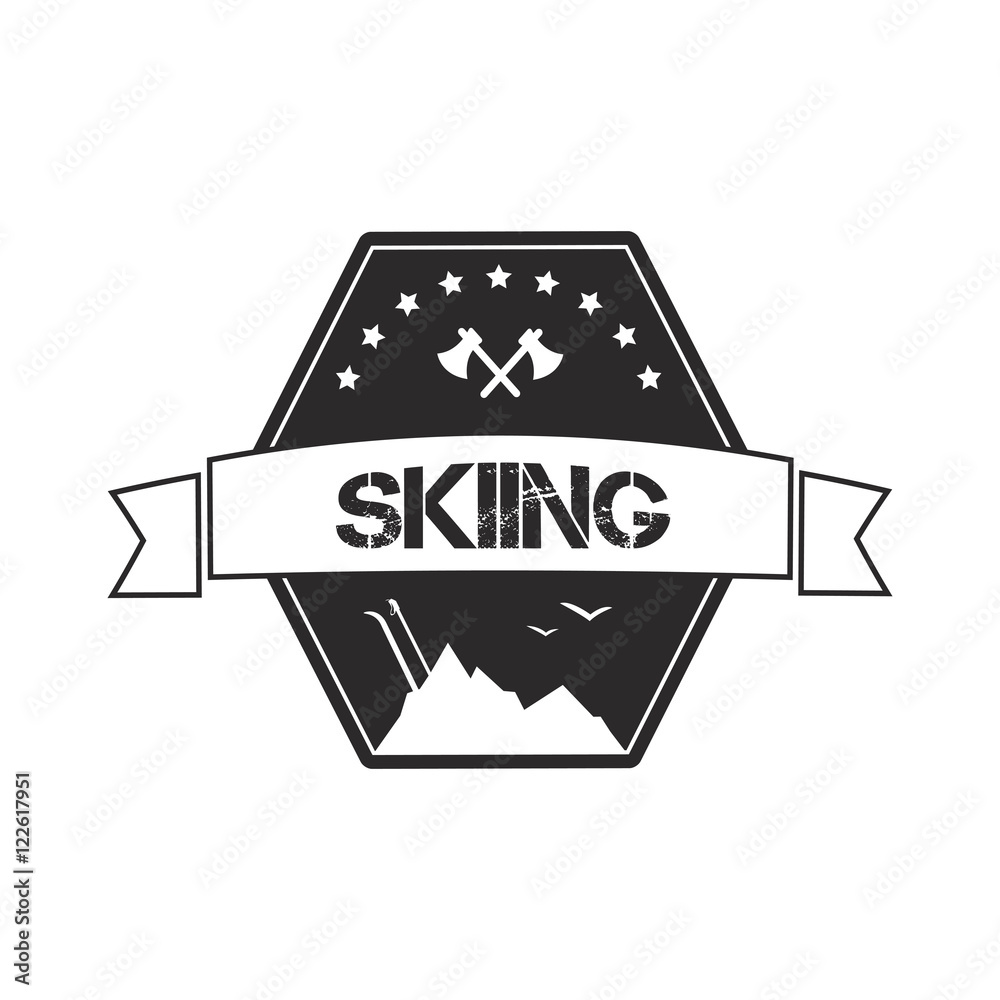 Logo design for skiing Stock Vector | Adobe Stock
