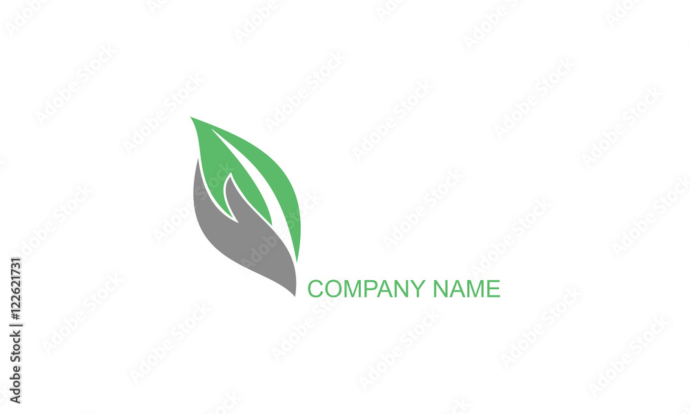 hand and leaf logo vector. Stock Vector | Adobe Stock