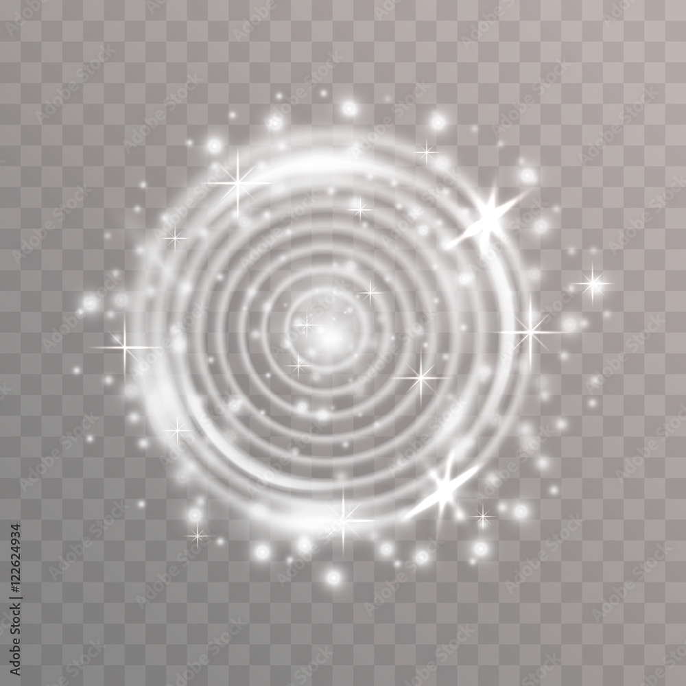 Vector magic neon light curved lines. Color comet on transparent ...