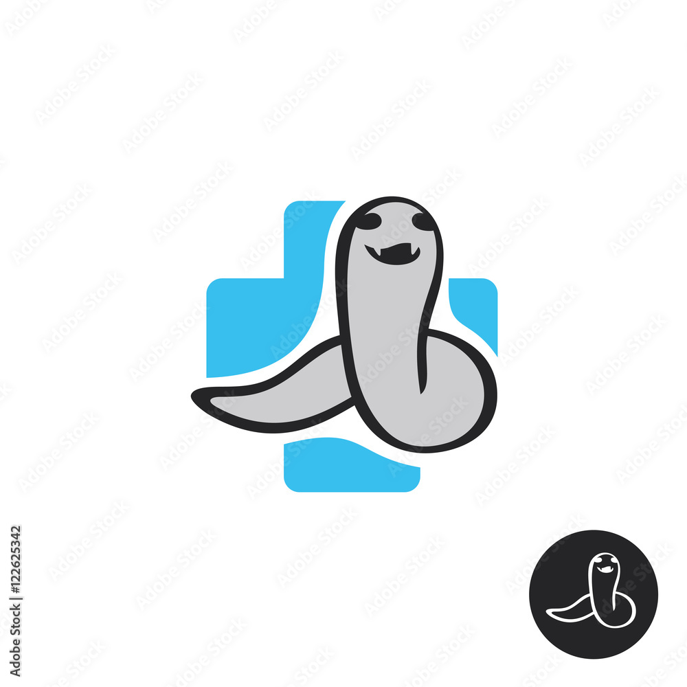 Leech medical logo. Hirudotherapy treatment with leaches concept Stock ...