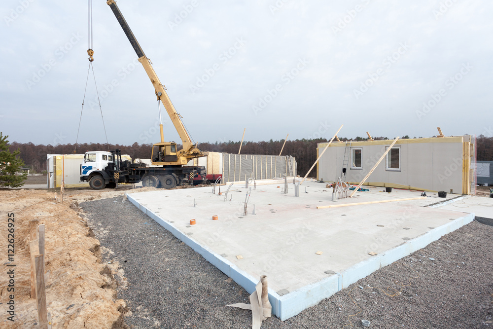 Building a structural Insulated Panels Frame House. Stock Photo | Adobe ...