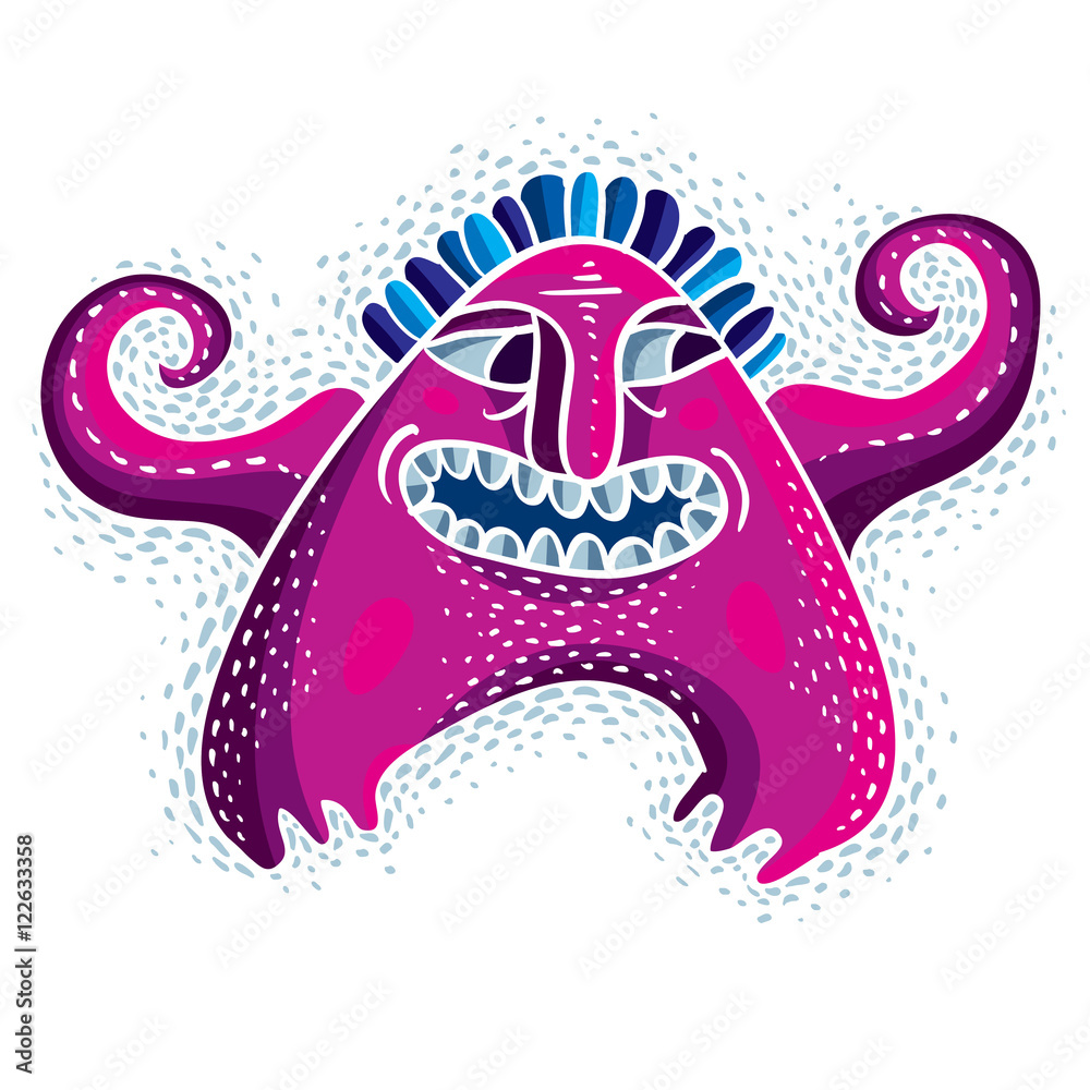 Vector cool cartoon angry monster, simple weird creature. Clipar Stock ...