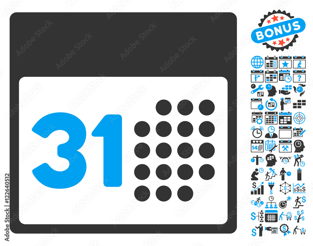 Last Month Day icon with bonus calendar and time management icon set ...