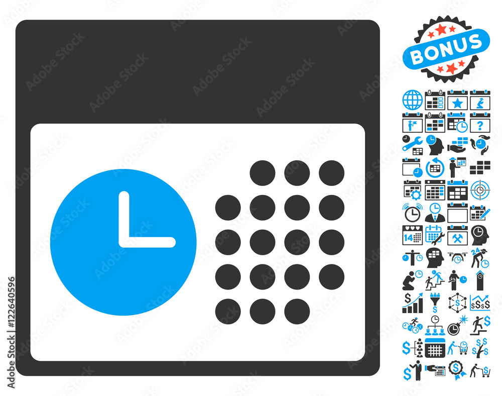 Time and Date icon with bonus calendar and time management icon set ...