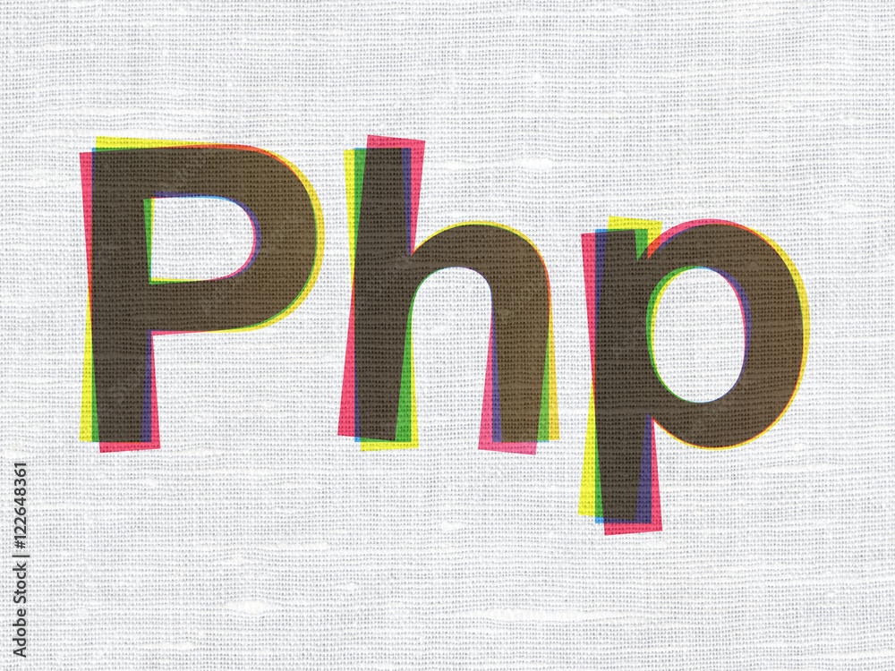 Software concept: Php on fabric texture background Stock Illustration ...