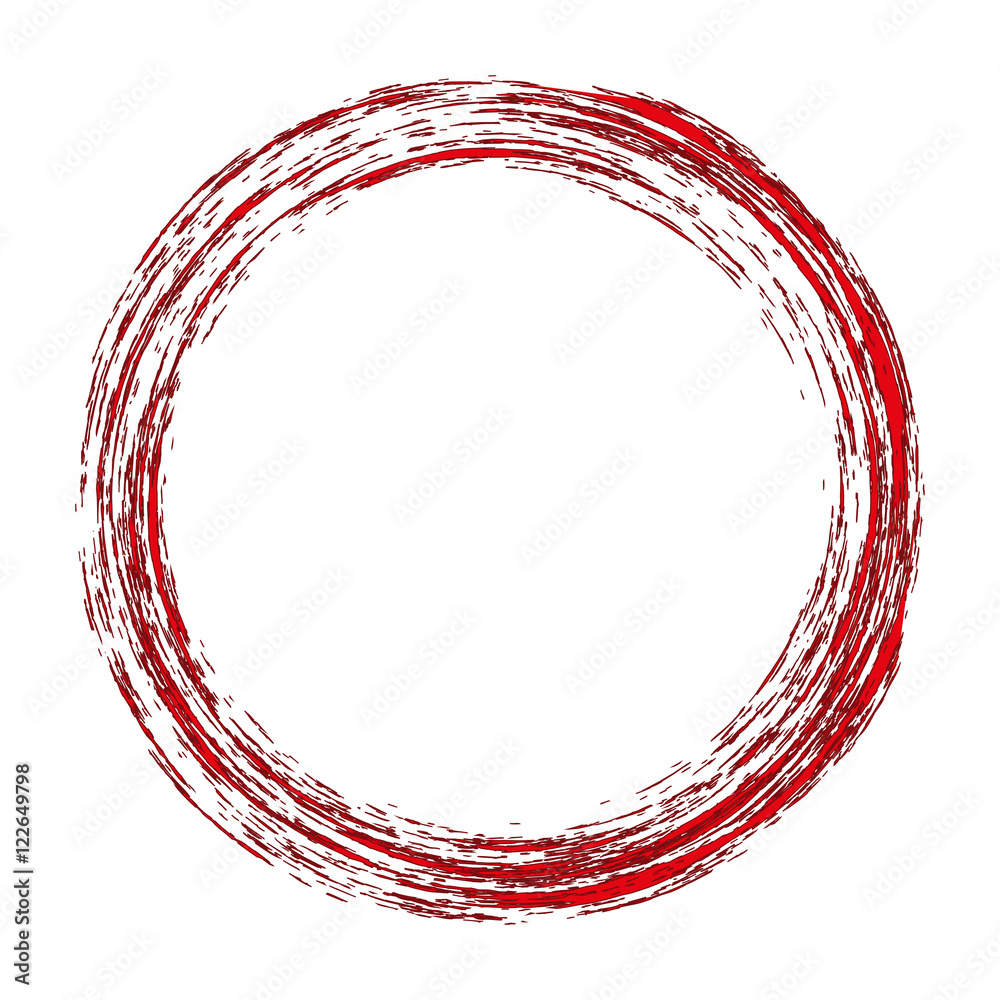 Round red frame with grunge. Vector illustration Stock Vector | Adobe Stock
