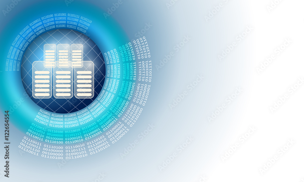 Vector abstract background with circular binary code and data st Stock ...