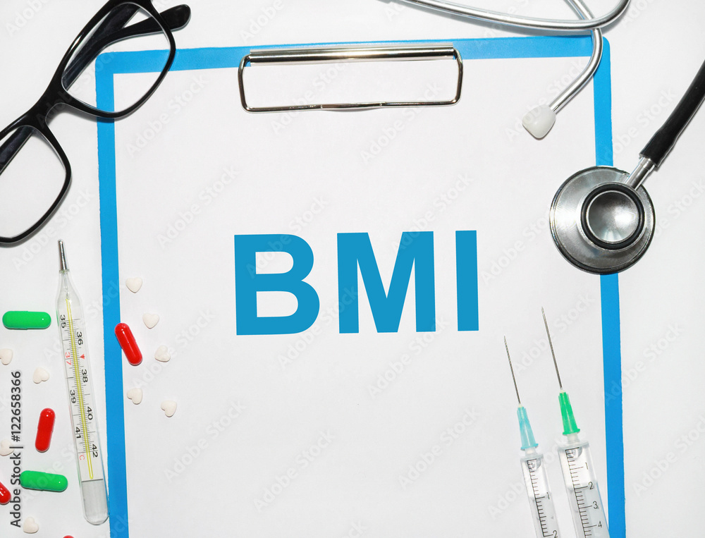 BMI Body Mass Index written on a clipboard, Medical concept Stock Photo ...