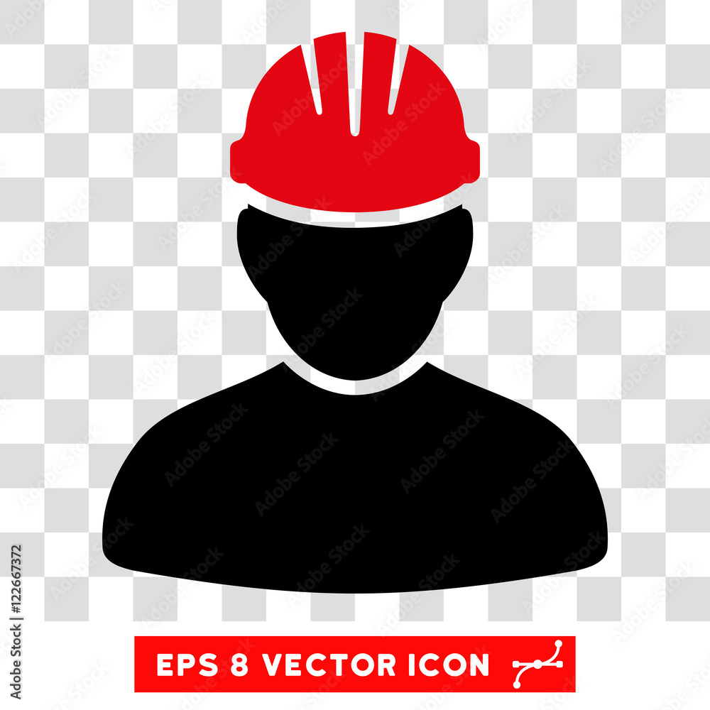 Vector Worker Person EPS vector icon. Illustration style is flat iconic ...