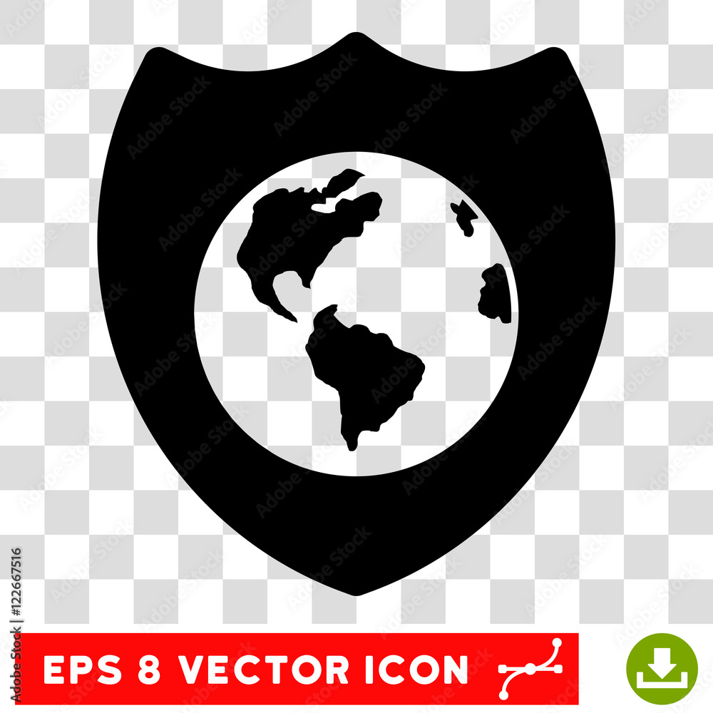 Vector Earth Shield EPS vector pictograph. Illustration style is flat ...
