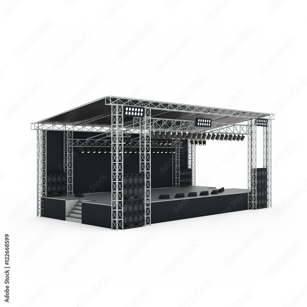 Podium concert stage isolated 3d rendering. Stock Illustration | Adobe ...