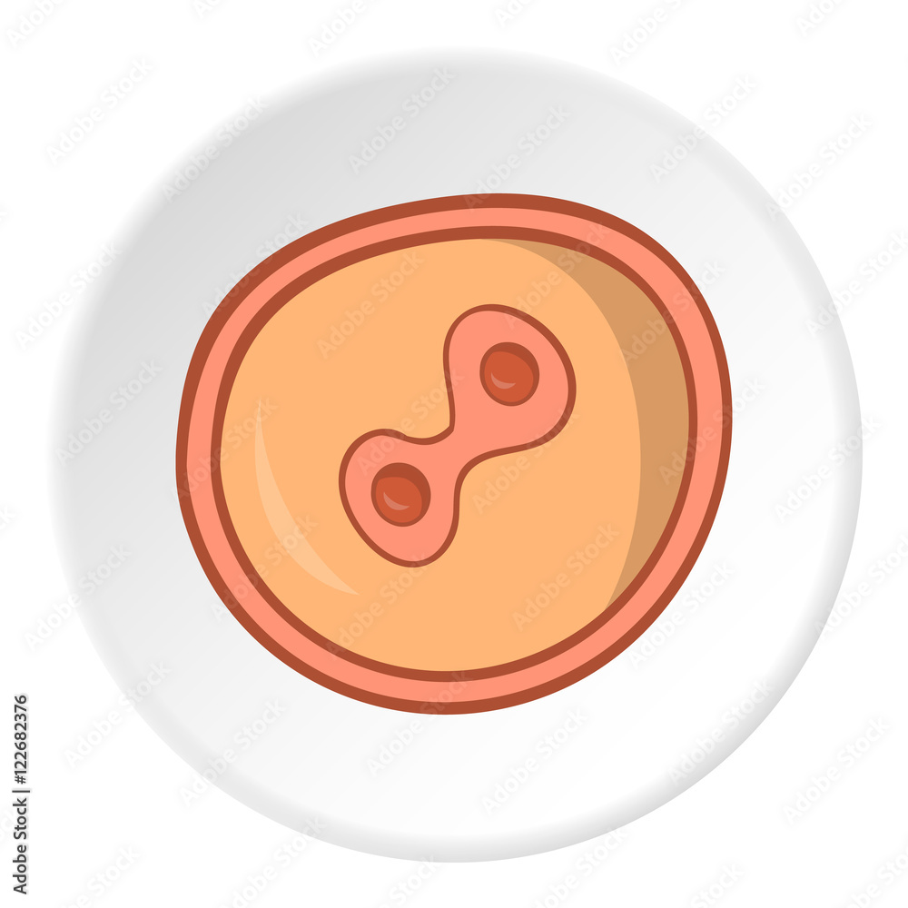 Fertilized egg icon in cartoon style isolated on white circle ...