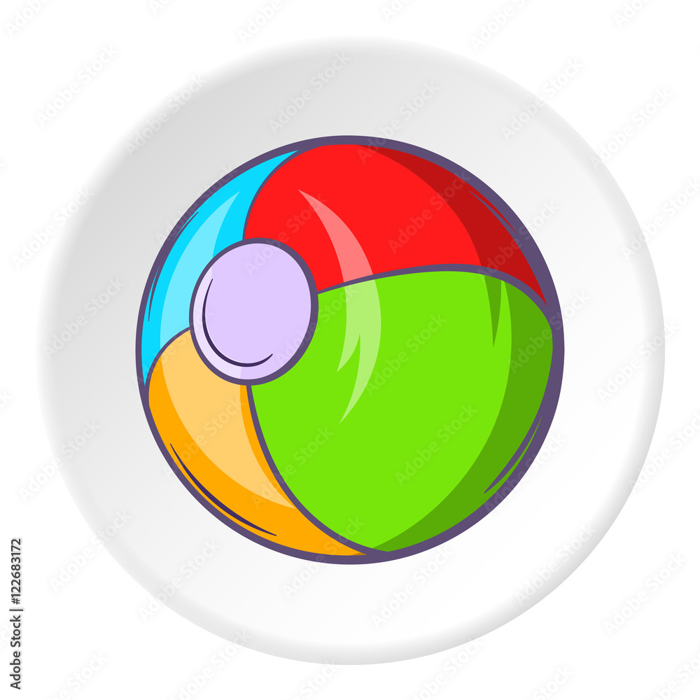Childrens ball icon in cartoon style isolated on white circle ...