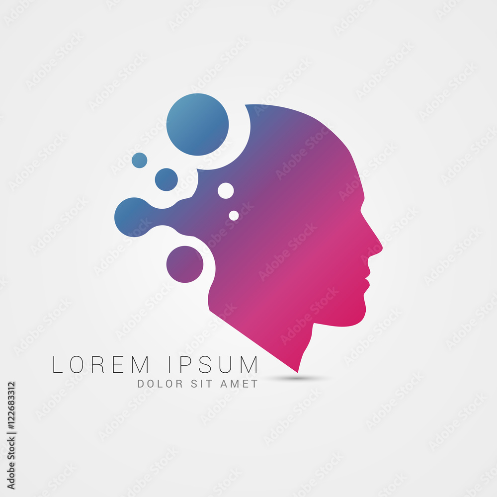 Creative head. Human brain. Abstract concept. Vector symbol Stock ...