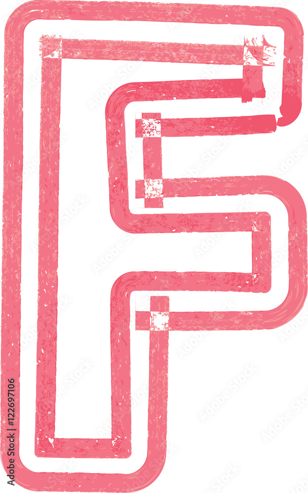 Capital letter F drawing with Red Marker Stock Vector | Adobe Stock