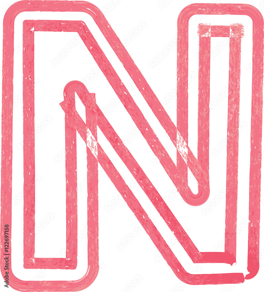 Capital letter N drawing with Red Marker Stock Vector | Adobe Stock