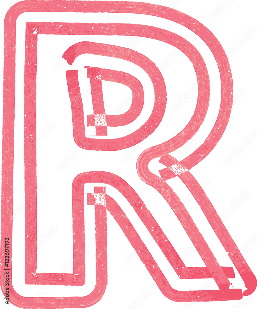 Capital letter R drawing with Red Marker Stock Vector | Adobe Stock