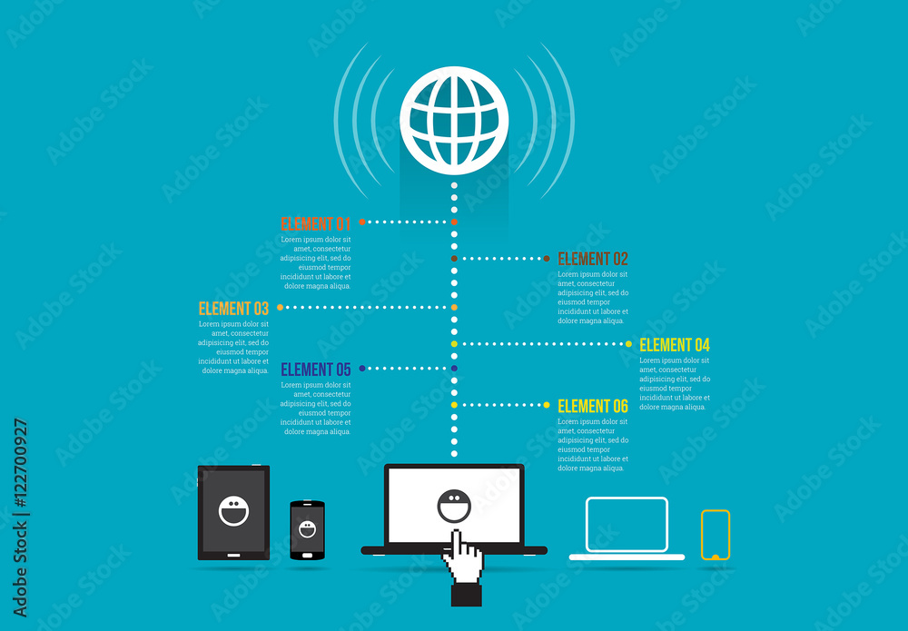 Global Online Device Infographic Stock Template | Adobe Stock