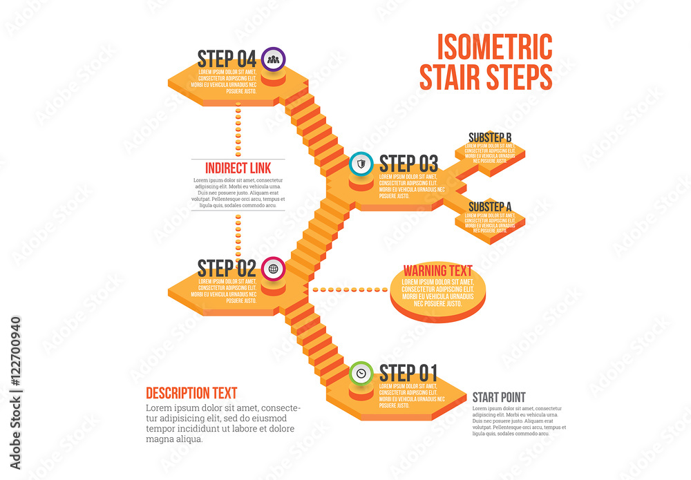 Isometric Stairs Infographic Stock Template | Adobe Stock