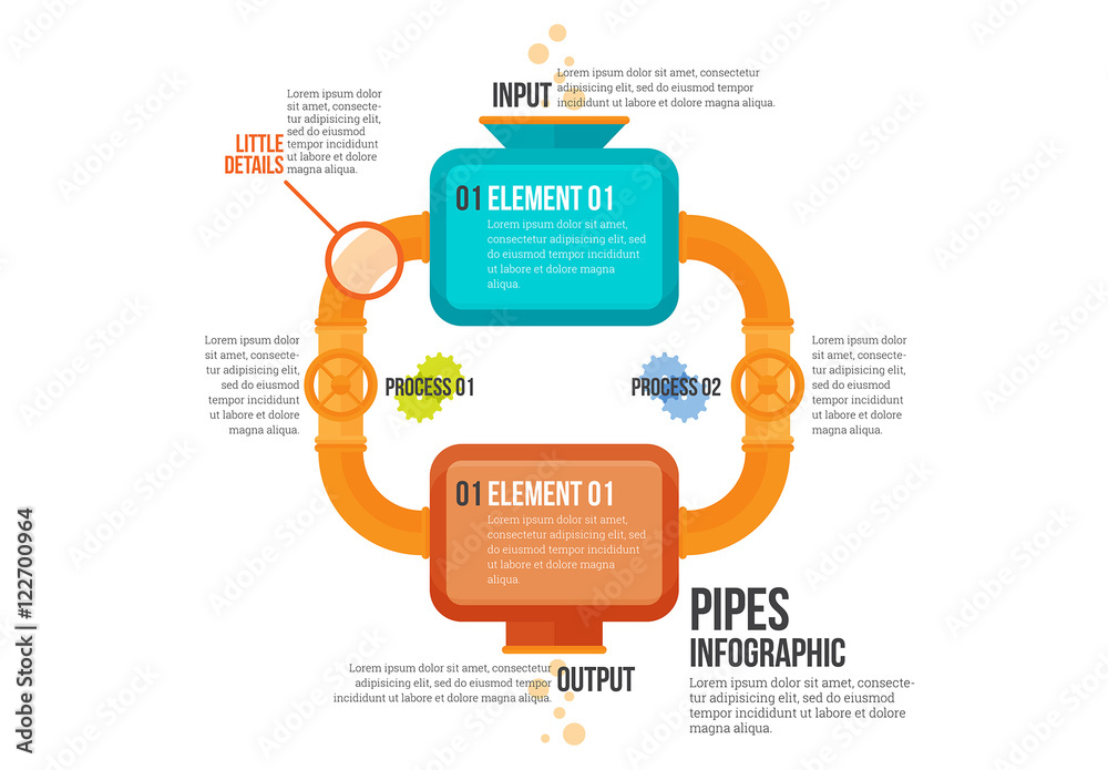 Pipes Infographic Stock Template | Adobe Stock