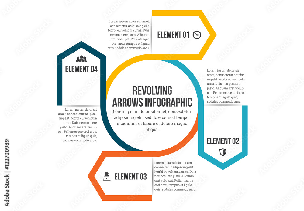 Revolving Arrows Infographic Stock Template | Adobe Stock