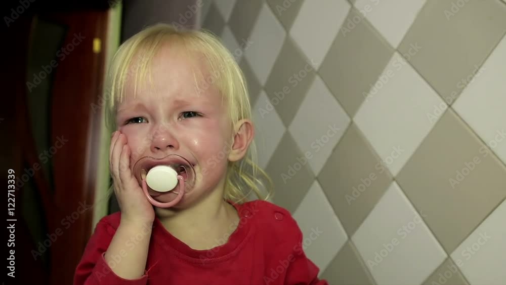 Abstract little Girl is Crying heavily Stock Video | Adobe Stock