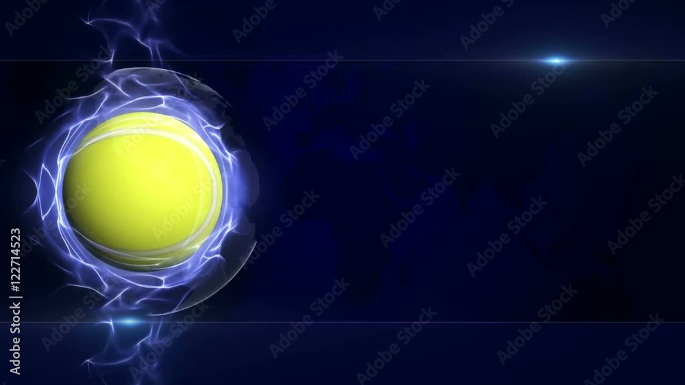 TENNIS BALL Animation in Blue Abstract Particles Ring, Loop, 4k Stock ...
