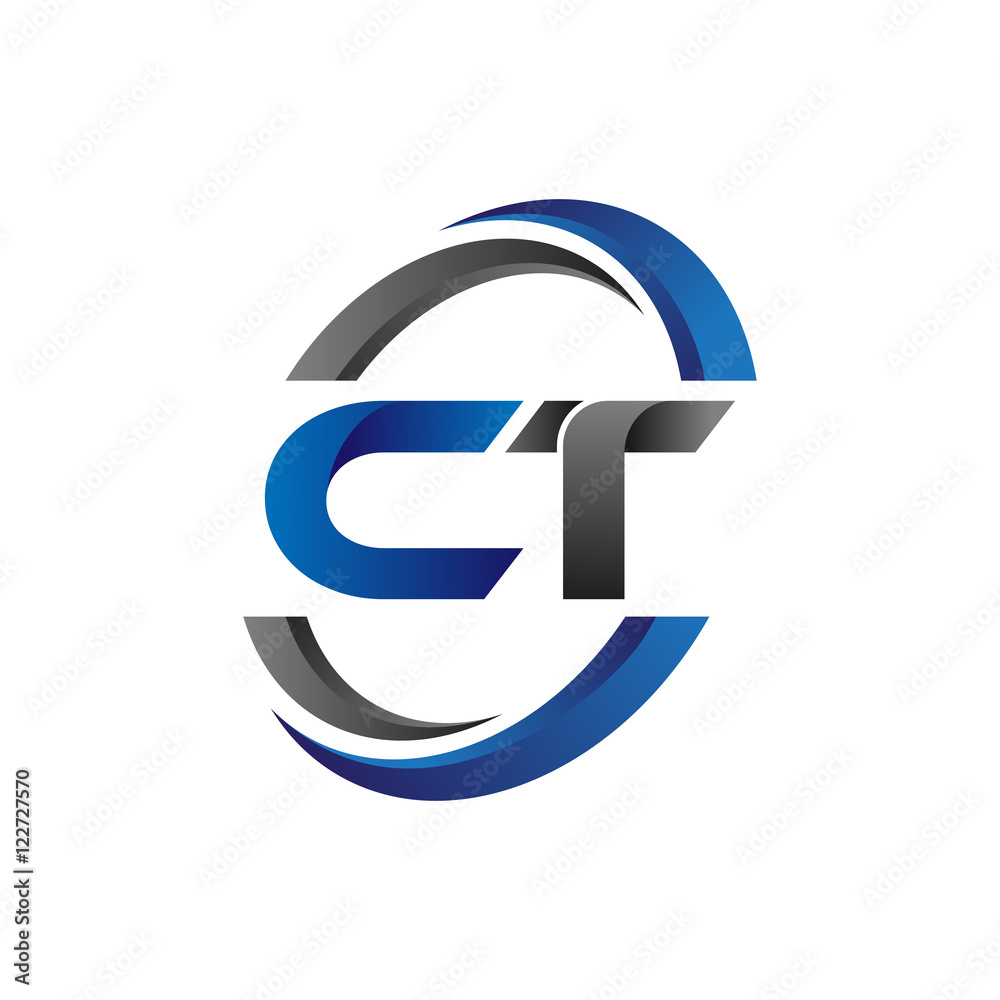 Simple Modern Initial Logo Vector Circle Swoosh ct Stock Vector | Adobe ...