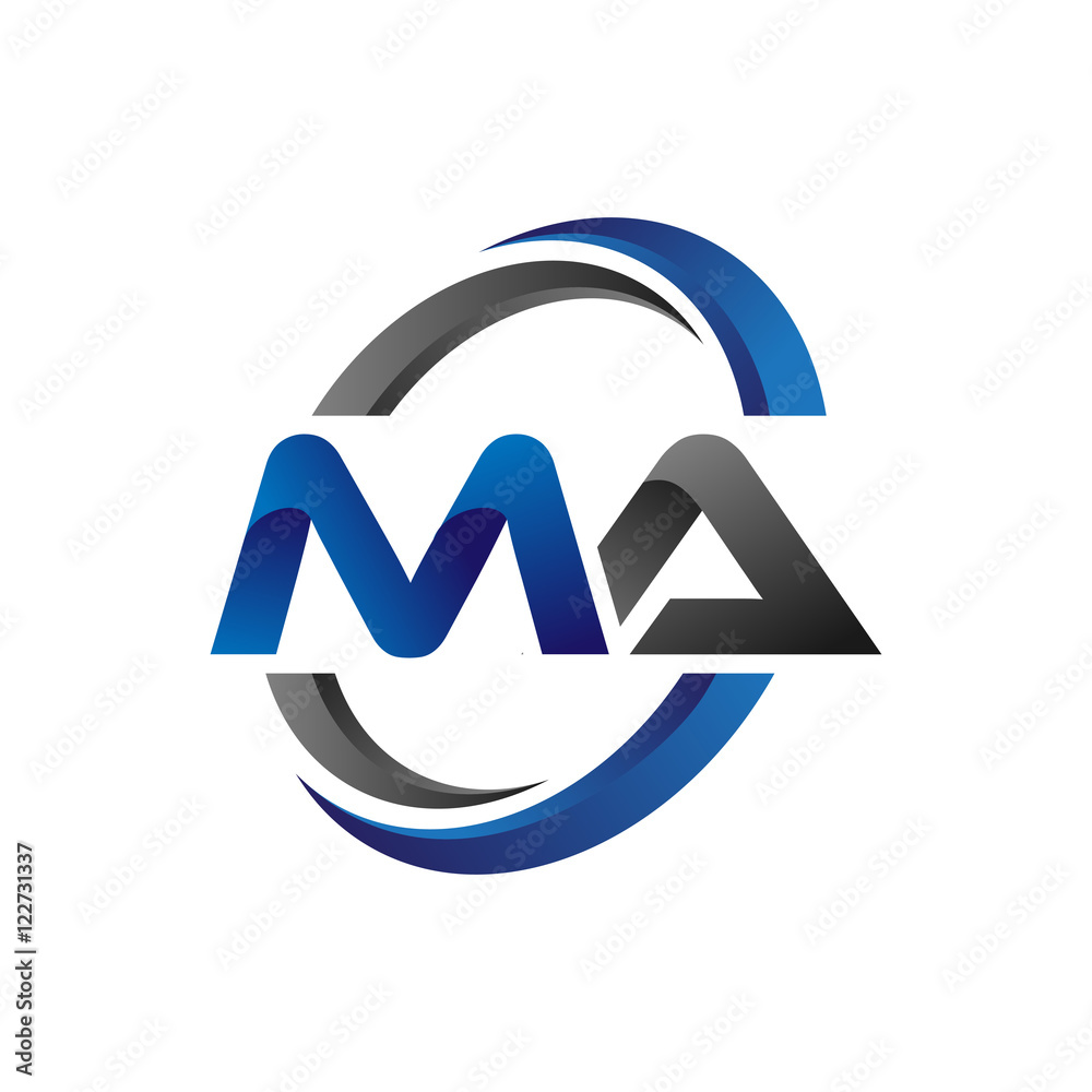 Simple Modern Initial Logo Vector Circle Swoosh ma Stock Vector | Adobe ...