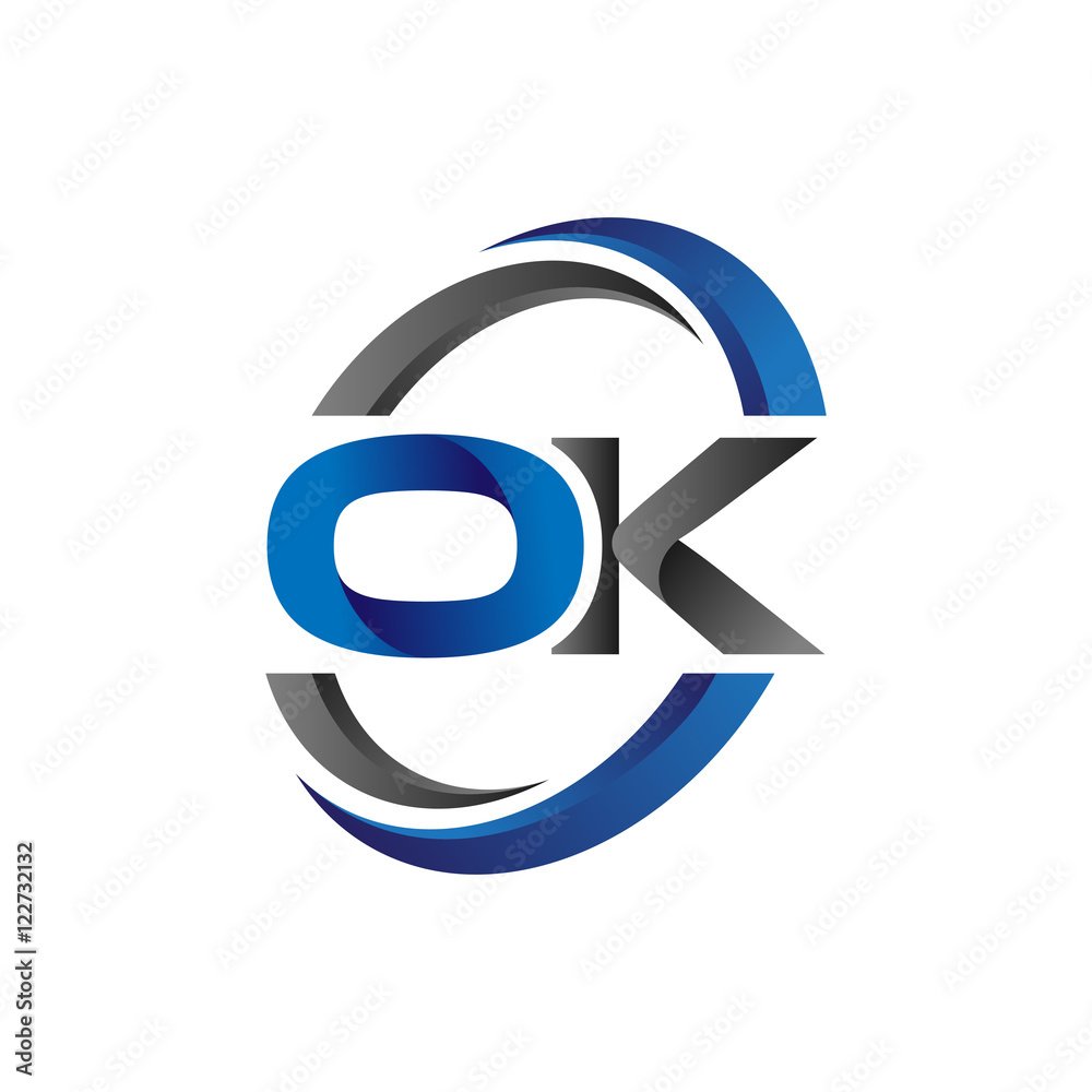 Simple Modern Initial Logo Vector Circle Swoosh ok Stock Vector | Adobe ...