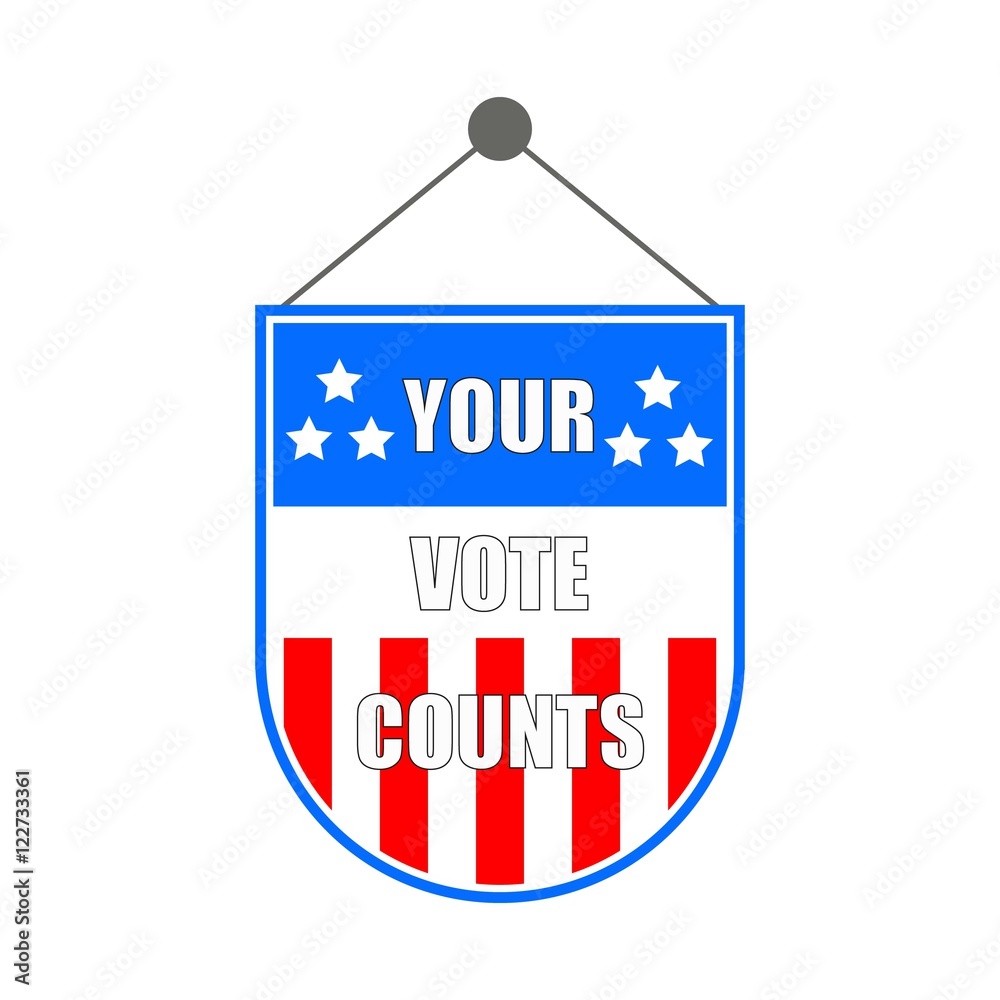 Hanging United States of America Your Vote Counts Banner Stock Vector ...