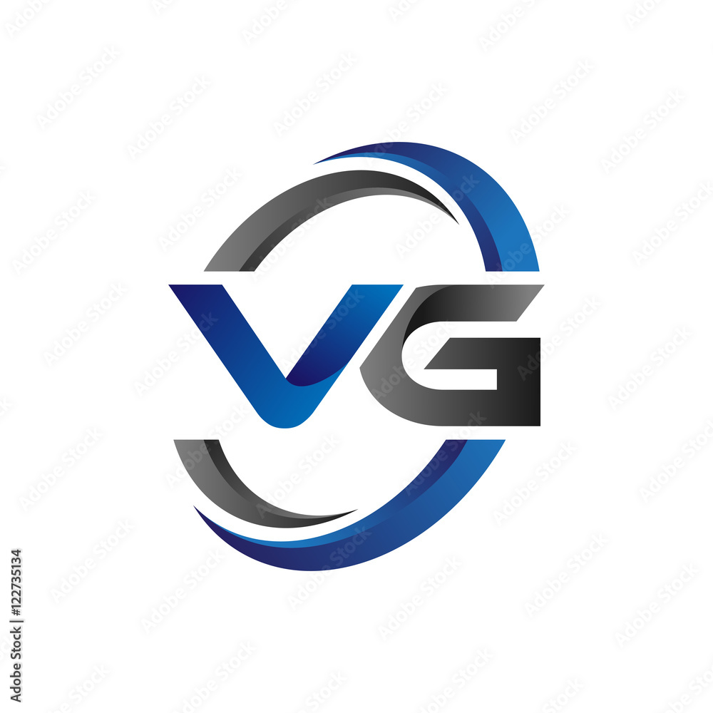 Simple Modern Initial Logo Vector Circle Swoosh vg Stock Vector | Adobe ...