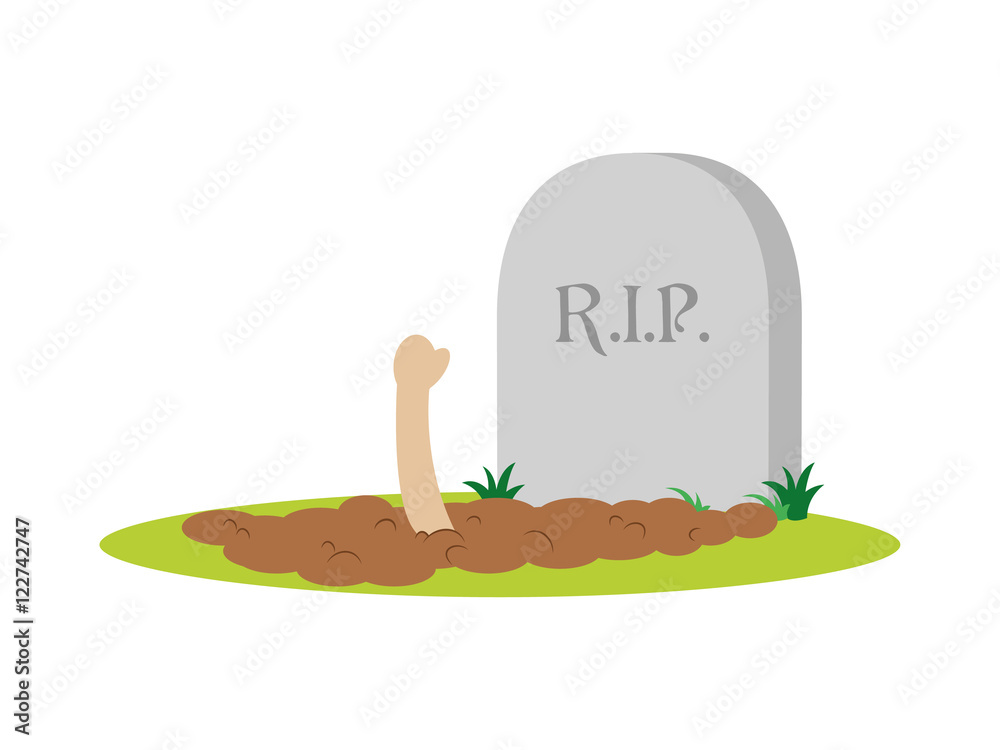 Cartoon illustration of a grave for halloween Stock Vector | Adobe Stock