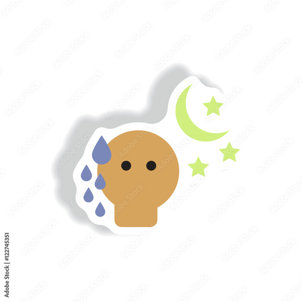 Vector paper sticker various symptoms of Tuberculosis on the human ...