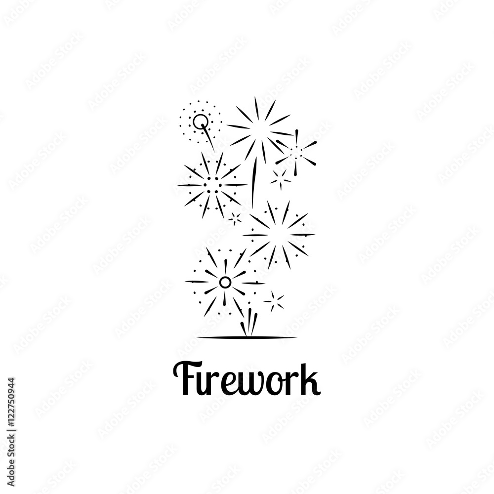 Firework company logo design on white background. Vector illustration ...