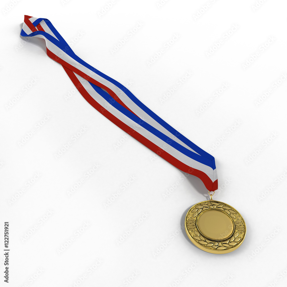 Gold medal isolated on white. 3D illustration Stock Illustration ...
