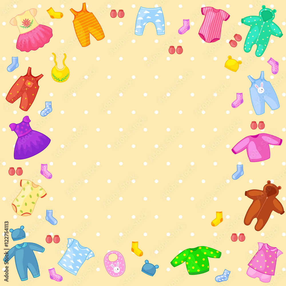 set of children clothes. vector illustration isolated on white ...