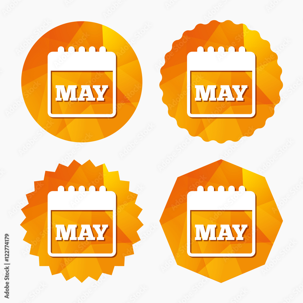 Calendar sign icon. May month symbol. Stock Vector | Adobe Stock