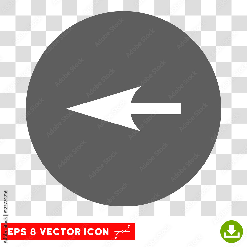Sharp Left Arrow round icon. Vector EPS illustration style is flat ...