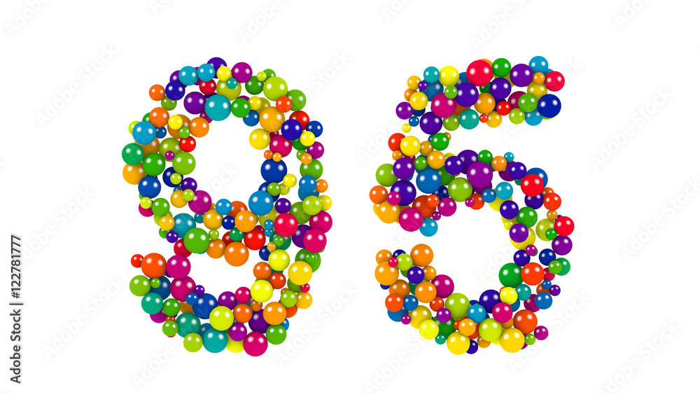 Colorful bright number 95 formed of small spheres Stock-Illustration ...