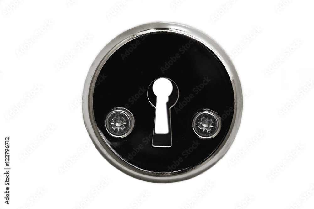 Keyhole close-up on a white background Stock-Foto | Adobe Stock