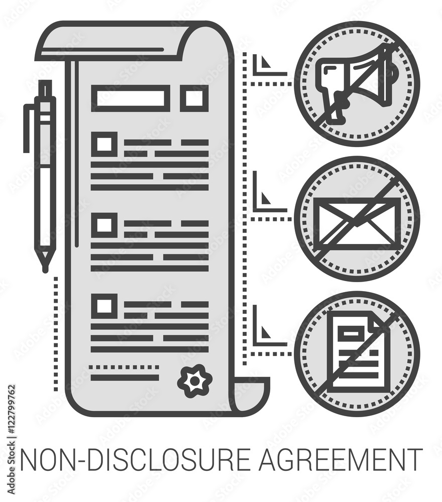 Non-disclosure agreement line icons. Stock Vector | Adobe Stock