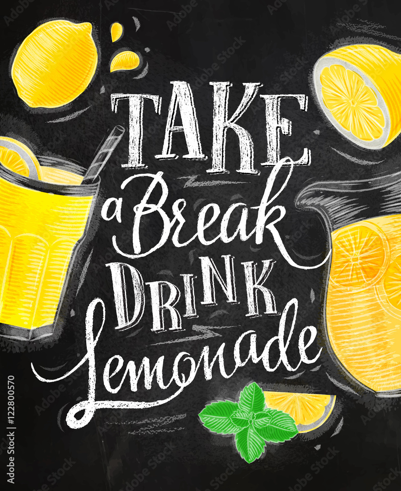 Poster lemonade chalk Stock Vector | Adobe Stock