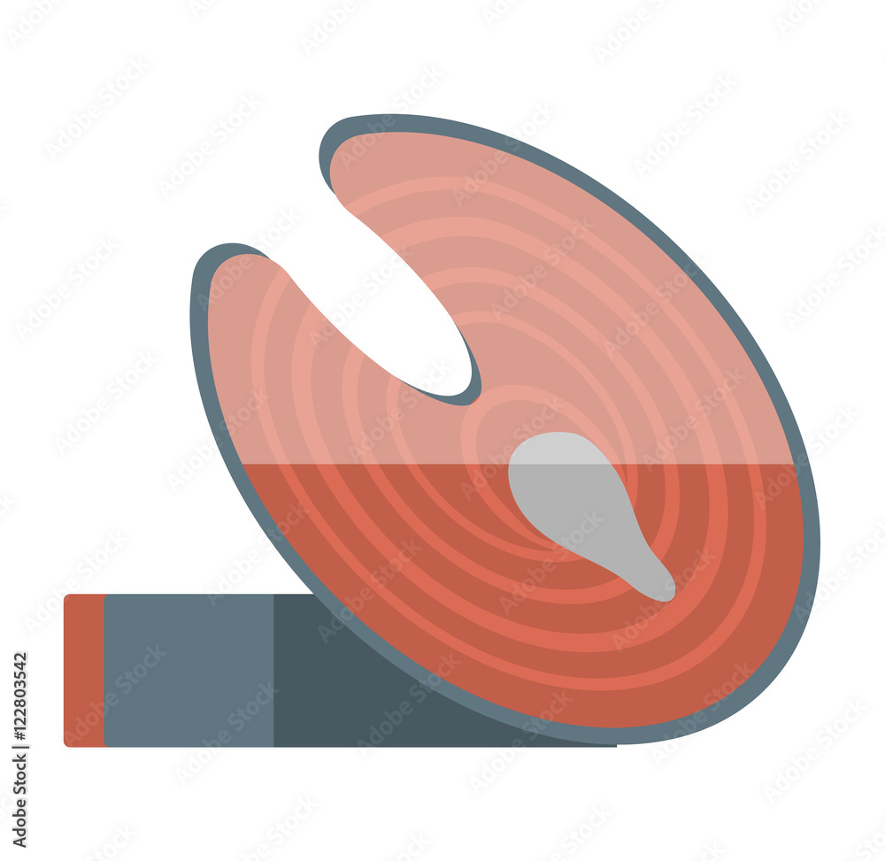 Fish slice vector illustration. Stock Vector | Adobe Stock