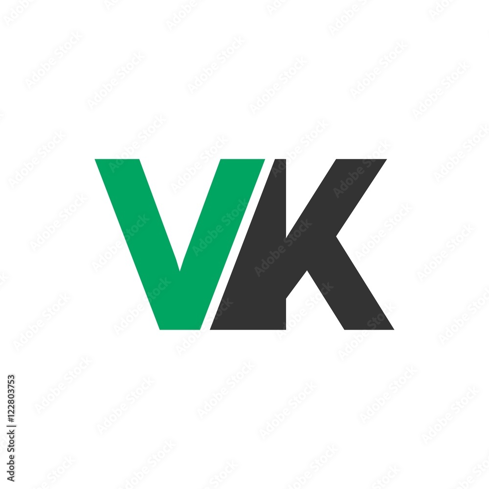 VK letter initial logo design Stock Vector | Adobe Stock