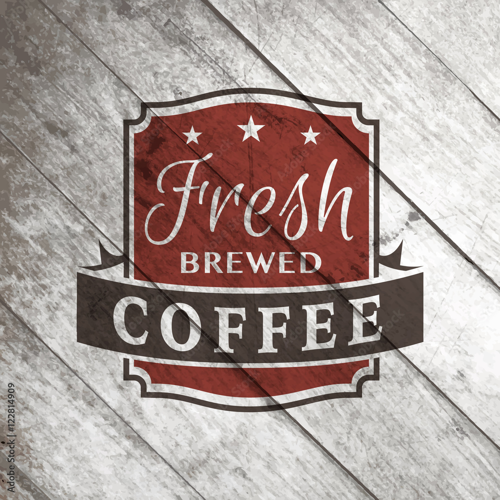 Vintage retro coffee vector logo on the old wood texture Stock Vector ...