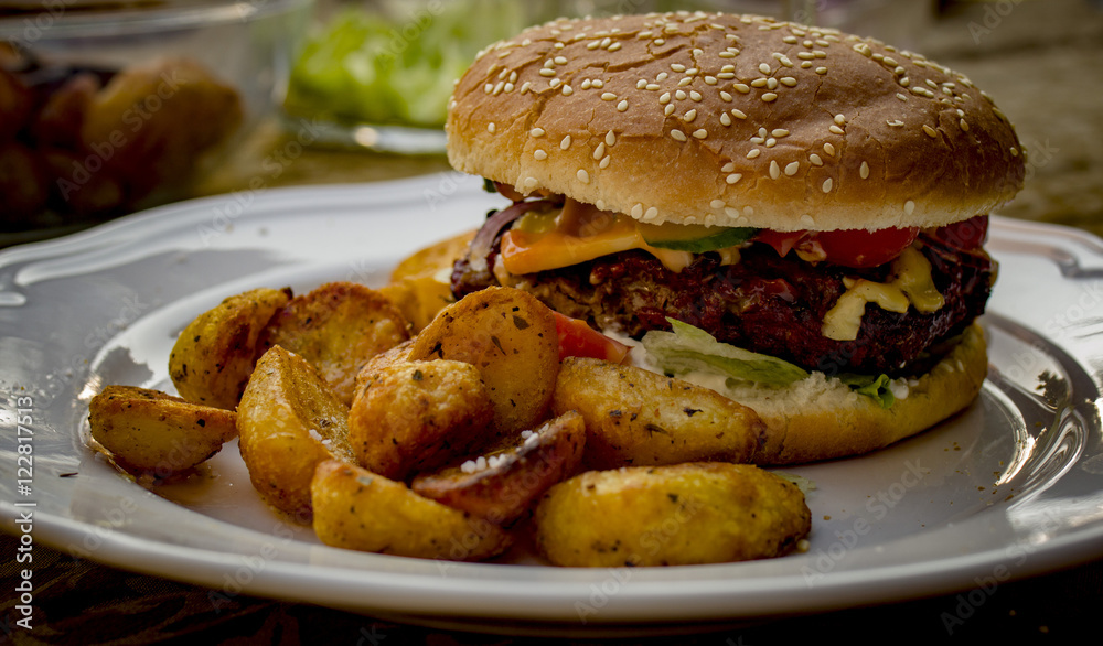 Burger meal Stock Photo | Adobe Stock
