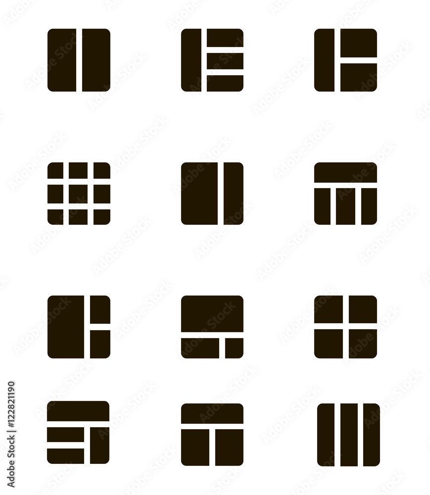 Collection set of Gallery view Display options icon vector Stock Vector ...