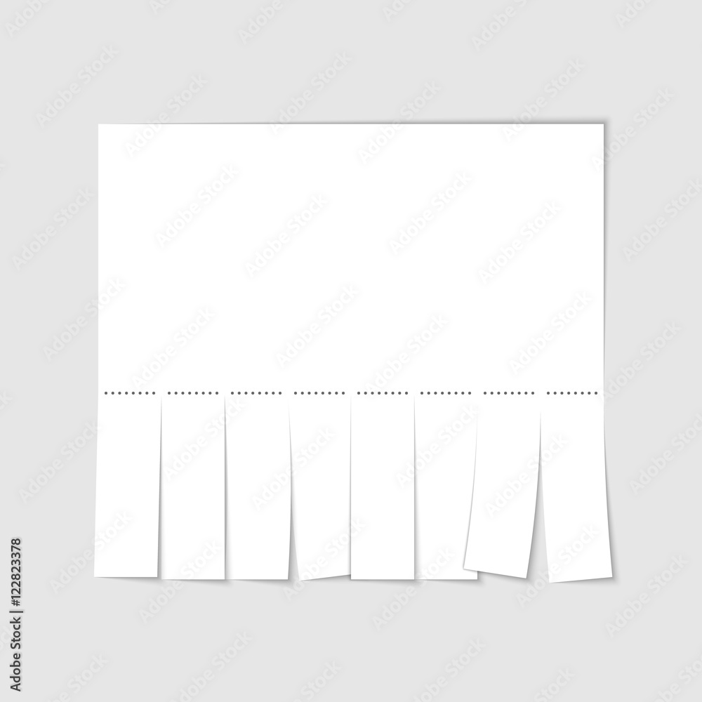 Blank advertisement template with cut slips. Vector illustration Stock ...
