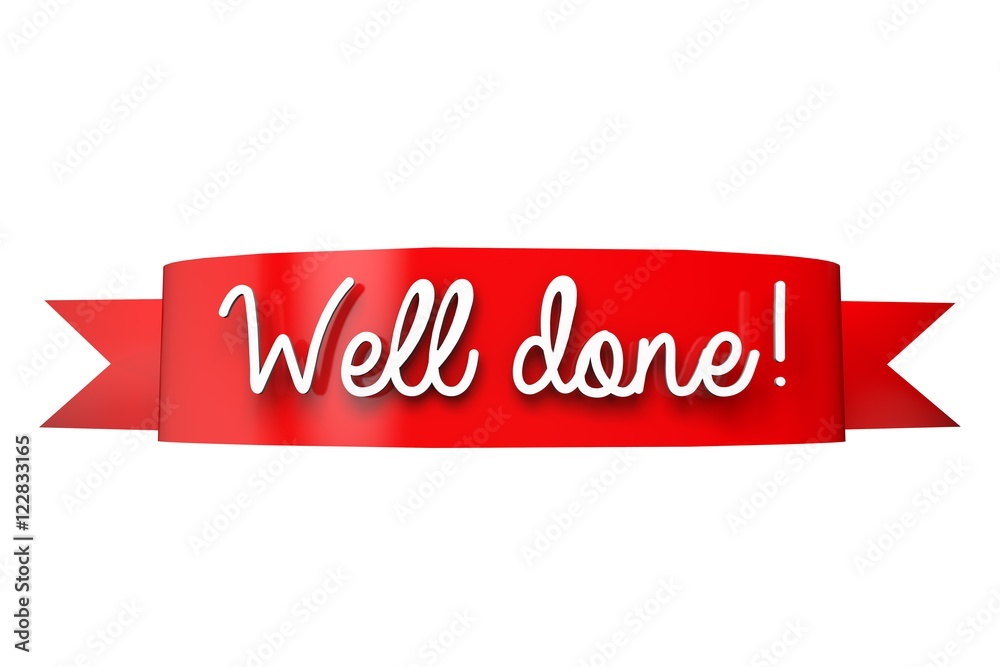 Well done red ribbon banner Stock Illustration | Adobe Stock